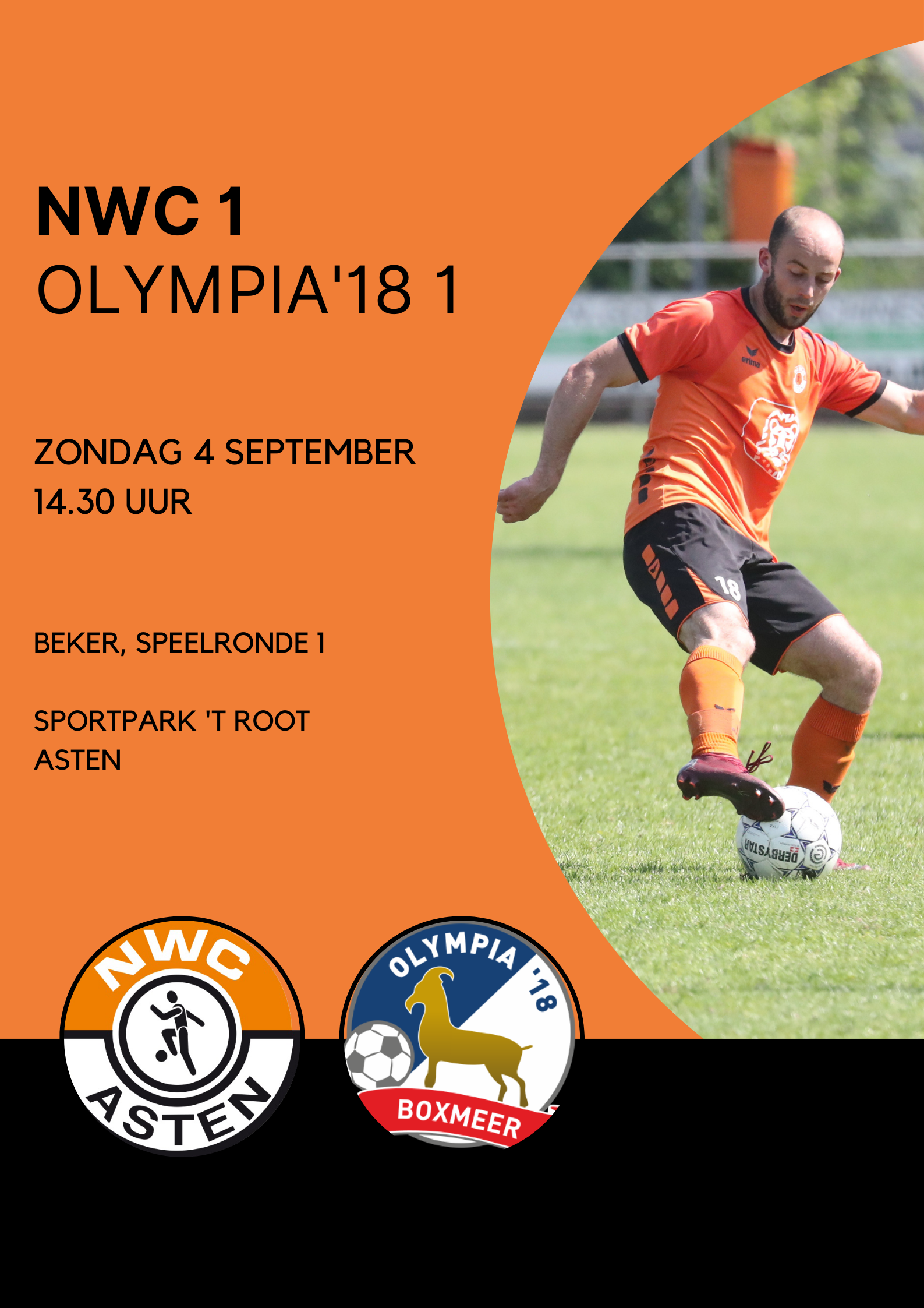 NWC maatje te groot voor Olympia’18 | Voetbalvereniging N.W.C. Asten