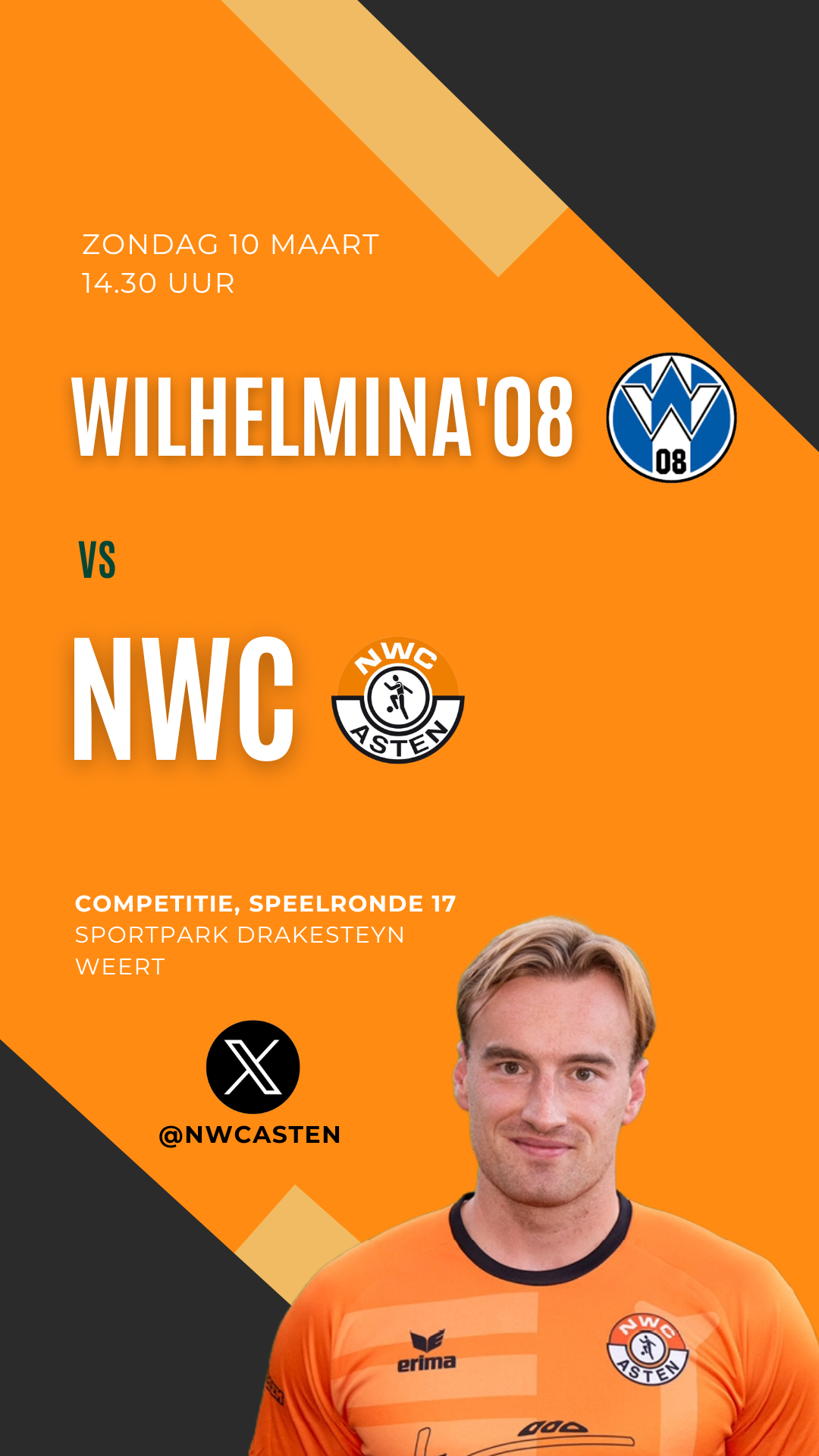 NWC speelt belangrijk uitduel tegen Wilhelmina’08 | Voetbalvereniging N.W.C. Asten